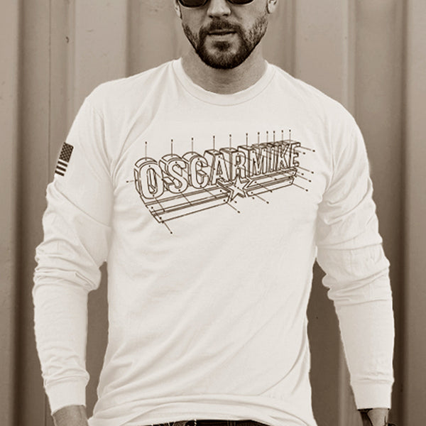 Exploded Logo Long Sleeve - Oscar Mike Apparel