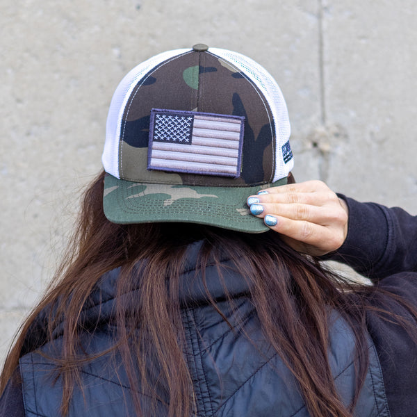 Woodland Camo Patch Hat - Oscar Mike Apparel