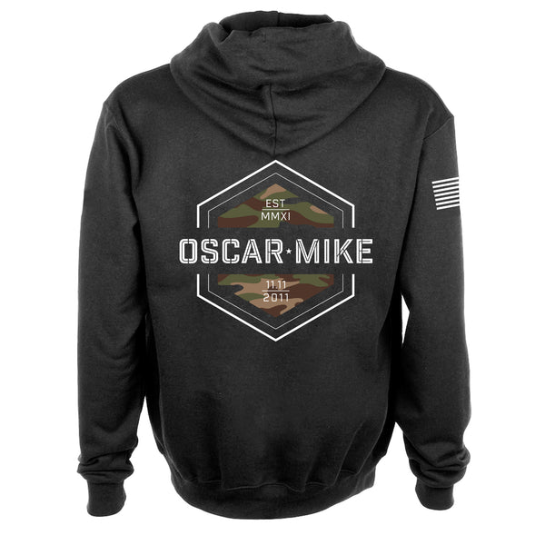 Camo Hex Zip Up Hoodie - Oscar Mike Apparel