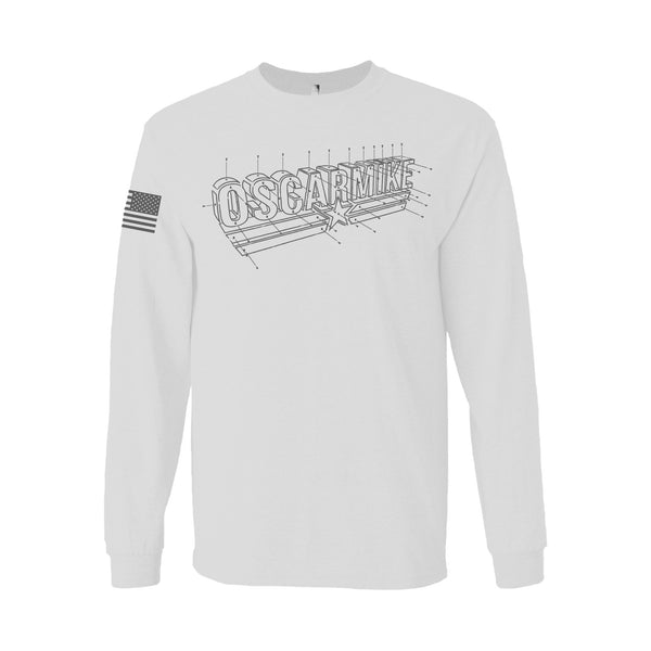 Exploded Logo Long Sleeve - Oscar Mike Apparel