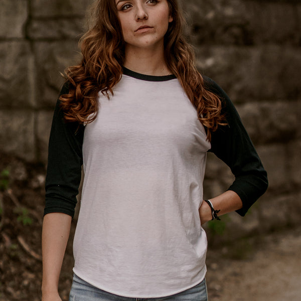 Blank White Raglan - Oscar Mike Apparel